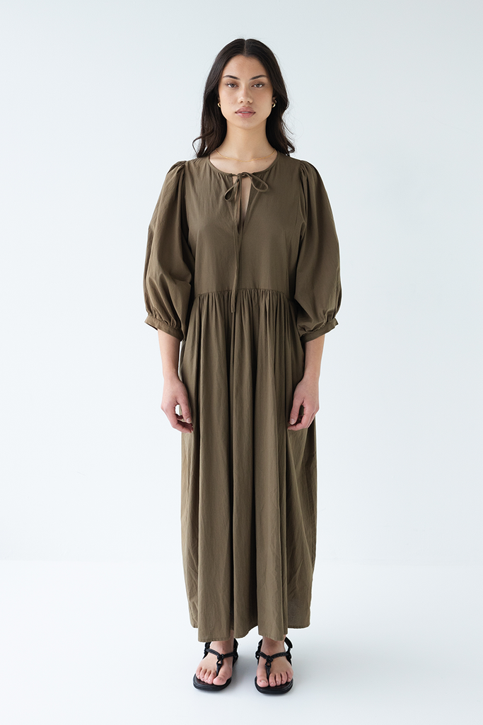 Sophie - Cotton Midi Dress, Forest – Trouble & Fox | Boutique Womens ...